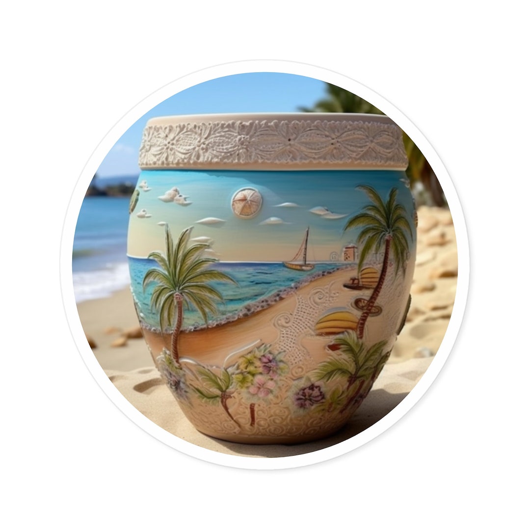 Beach Planter Sticker Planter Sticker Laptop Sticker Water - Etsy