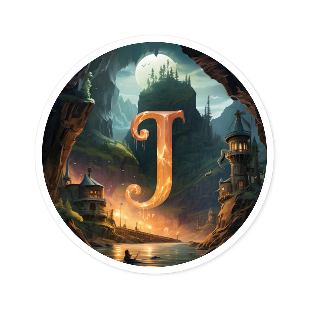 Letter J Sticker, Letter Sticker, Laptop Sticker, Water Bottle Sticker ...
