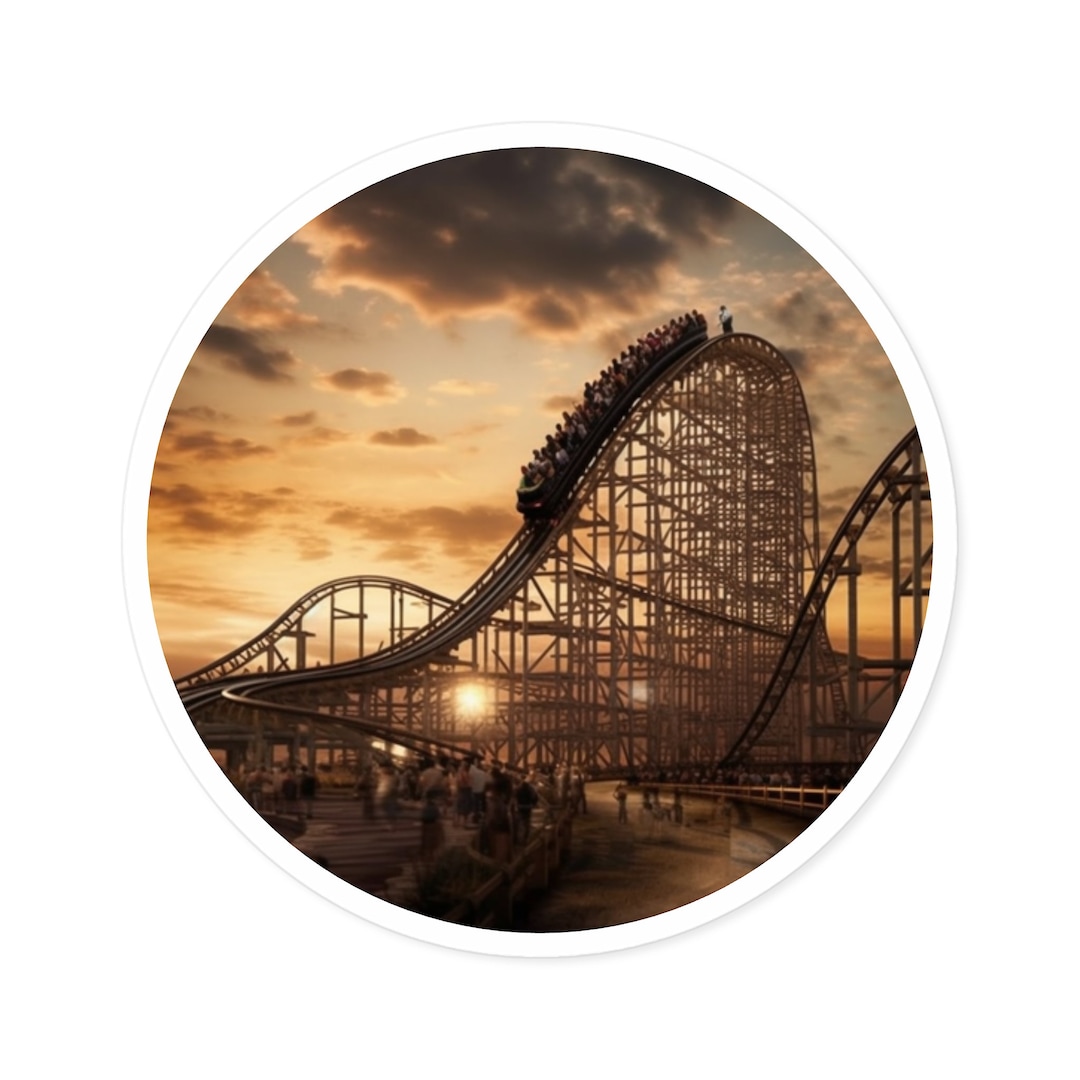 Rollercoaster Sticker, Amusement Park Sticker, Laptop Sticker, Water ...