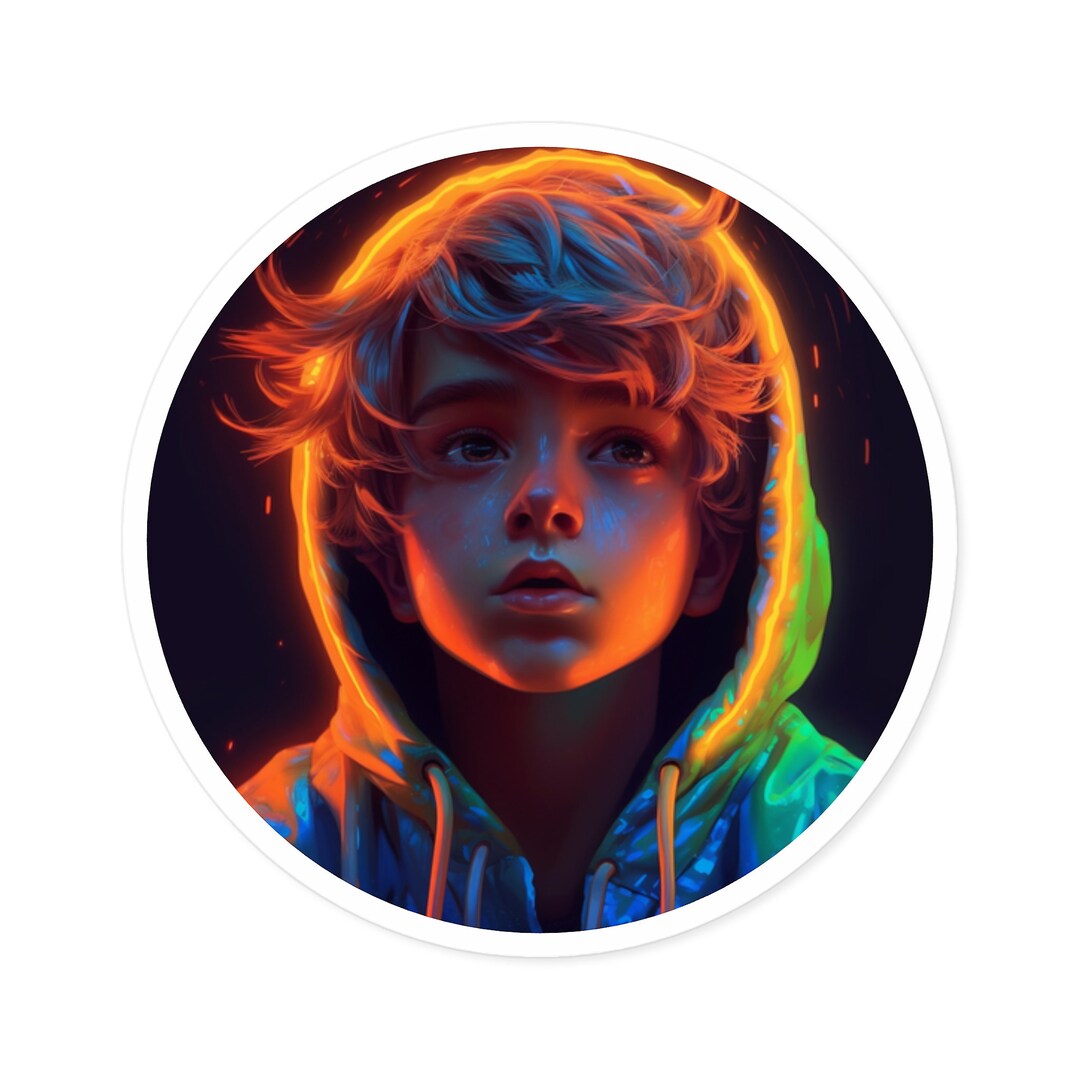 Neon Boy Sticker Boy Sticker Laptop Sticker Water Bottle - Etsy