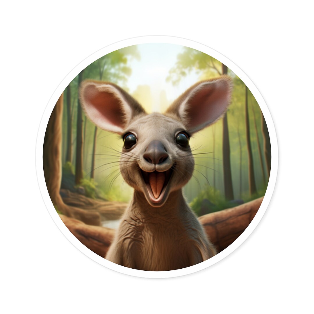 Happy Kangaroo Sticker Animal Sticker Laptop Sticker Water - Etsy