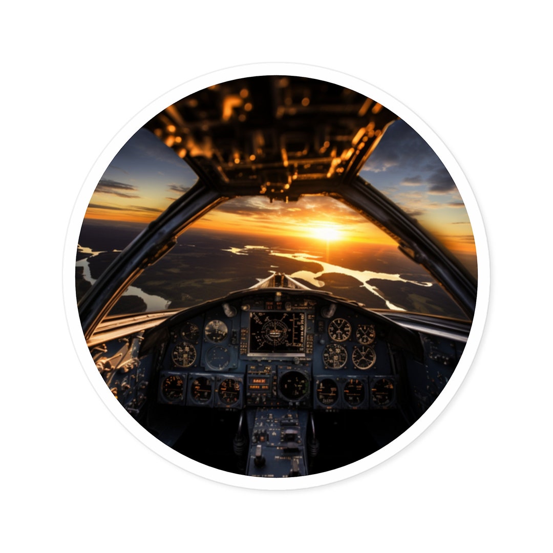 Sunset From Cockpit Sticker Plane Sticker Laptop Sticker Etsy