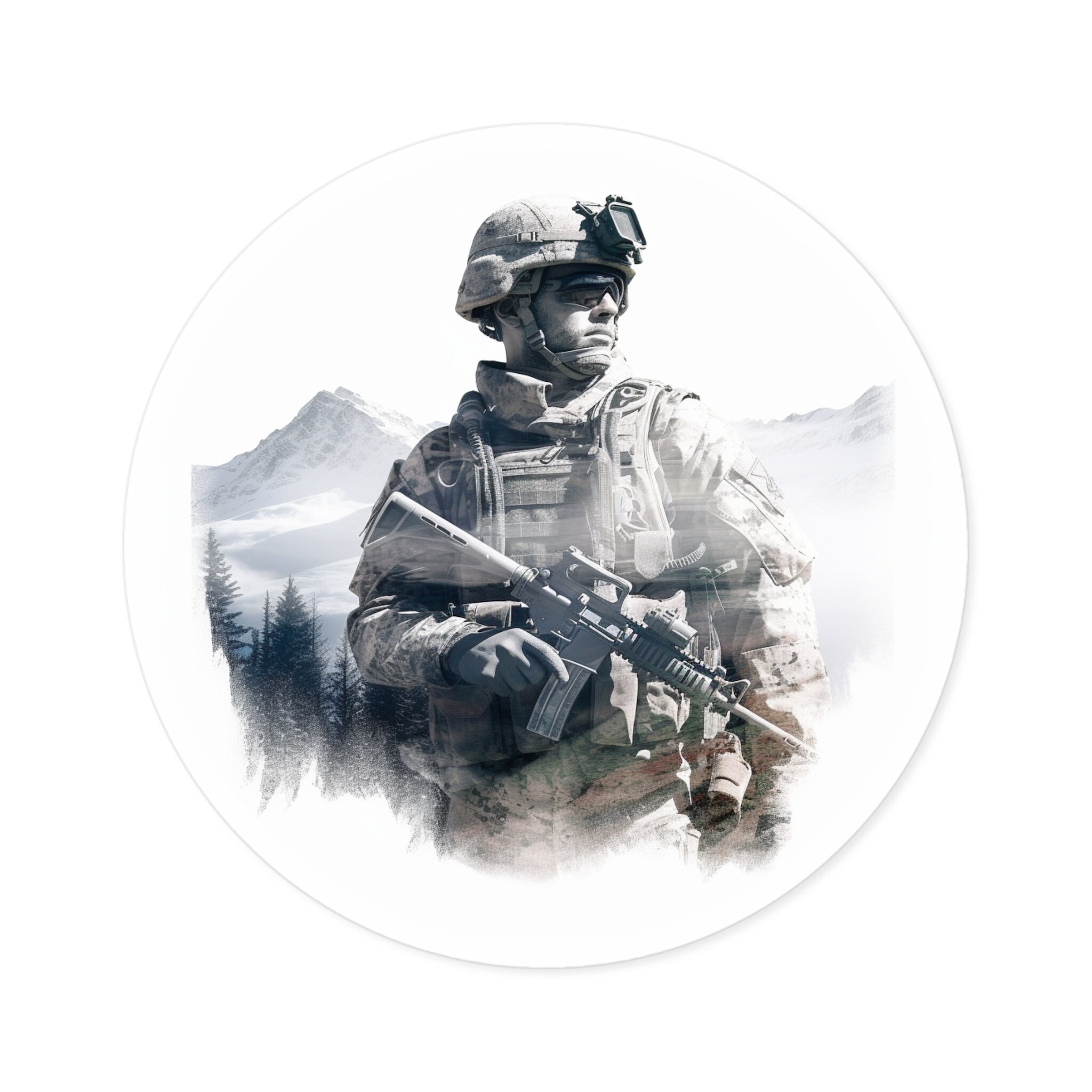 Soldier Sticker, Military Sticker, Laptop Sticker, Water Bottle Sticker ...