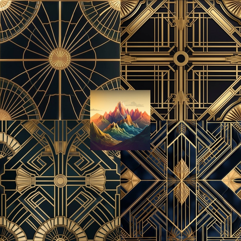 Gilded Deco Elegance: Luxurious 1920s Patterns - Etsy