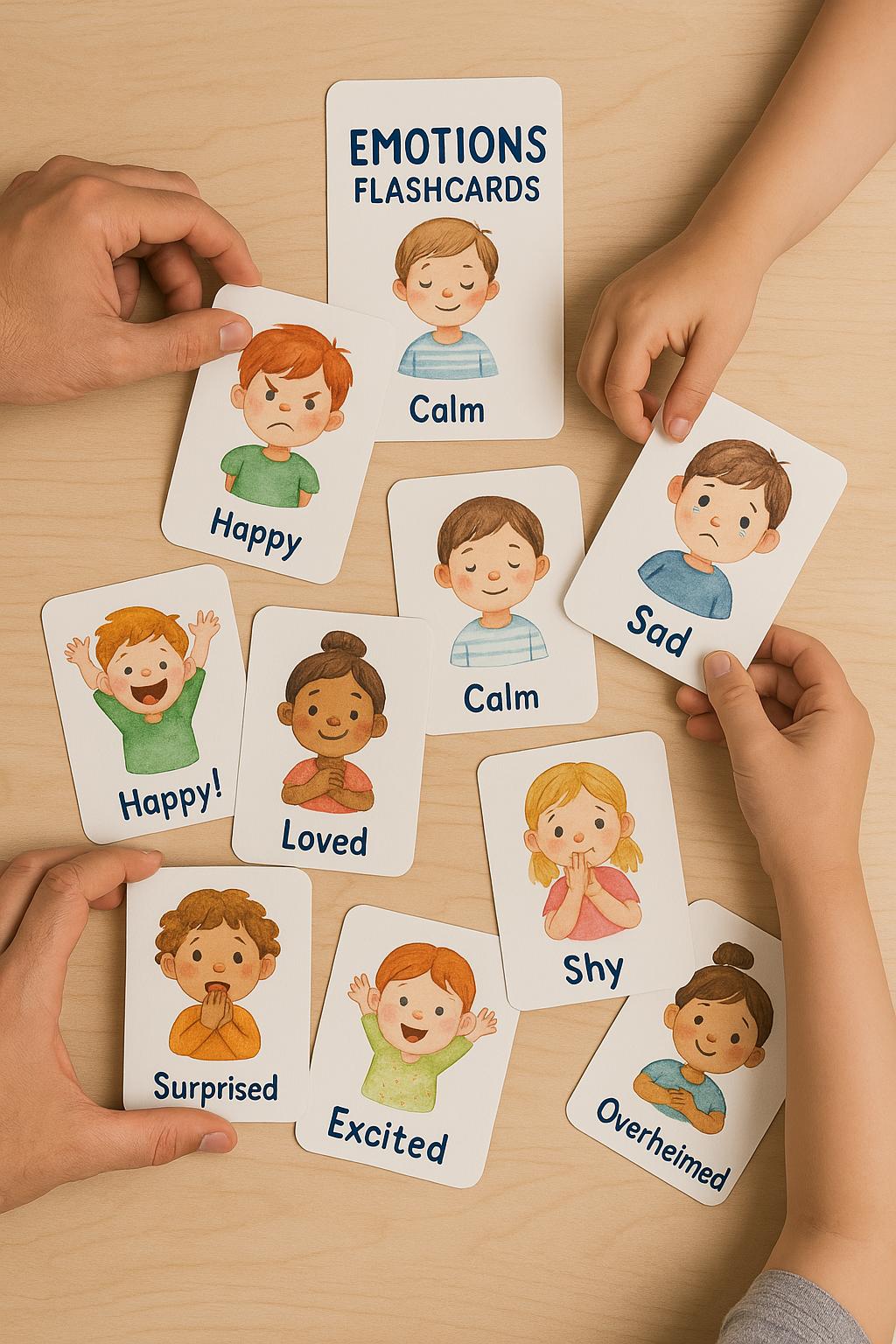 Watercolor Emotion Flashcards for Kids | Printable SEL Tool for ...