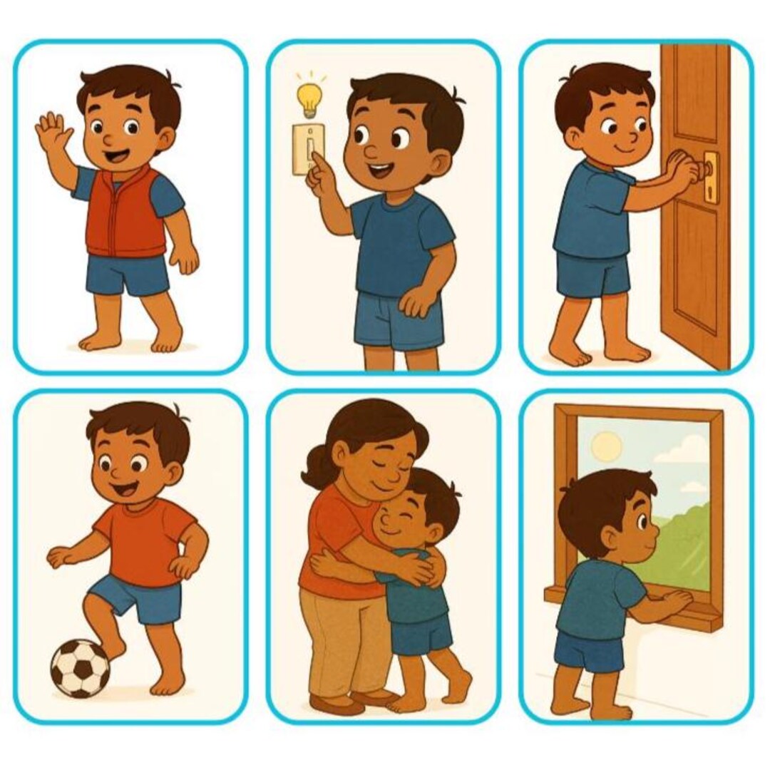 Action Verbs Flash Cards Children Preschool Educational Activity Kids ...