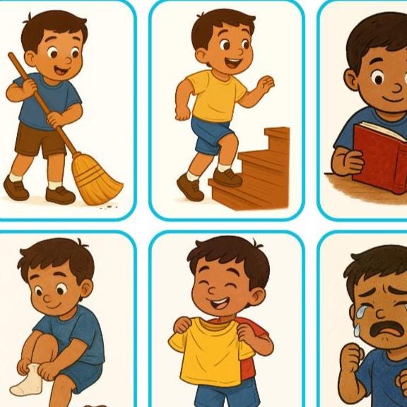 Action Verbs Flash Cards Children Preschool Educational Activity Kids ...
