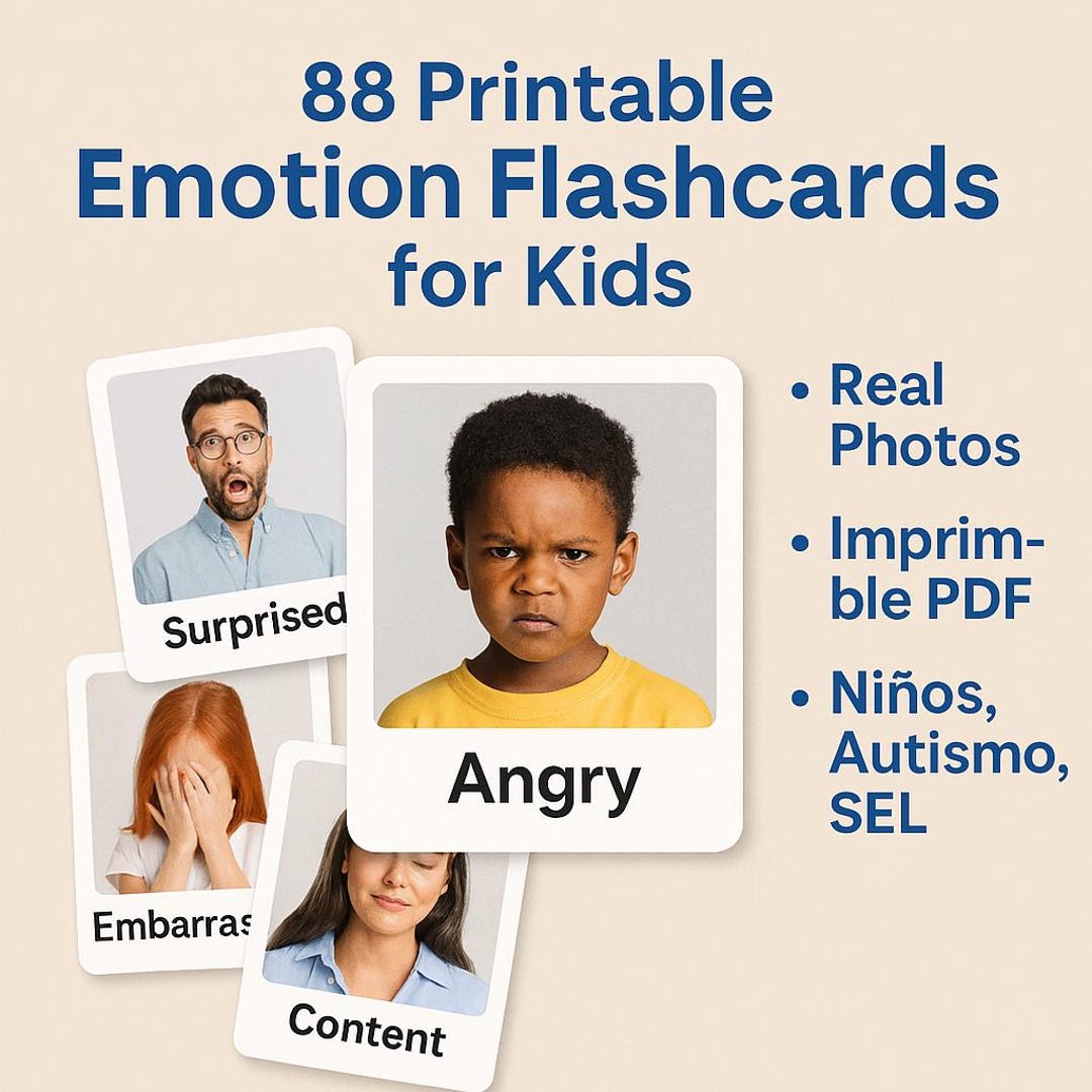 Emotion Flashcards for Kids – Printable SEL & Autism Resource ...
