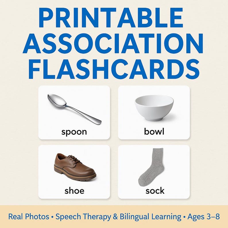 Association Flashcards With Real Photos | Printable Language ...