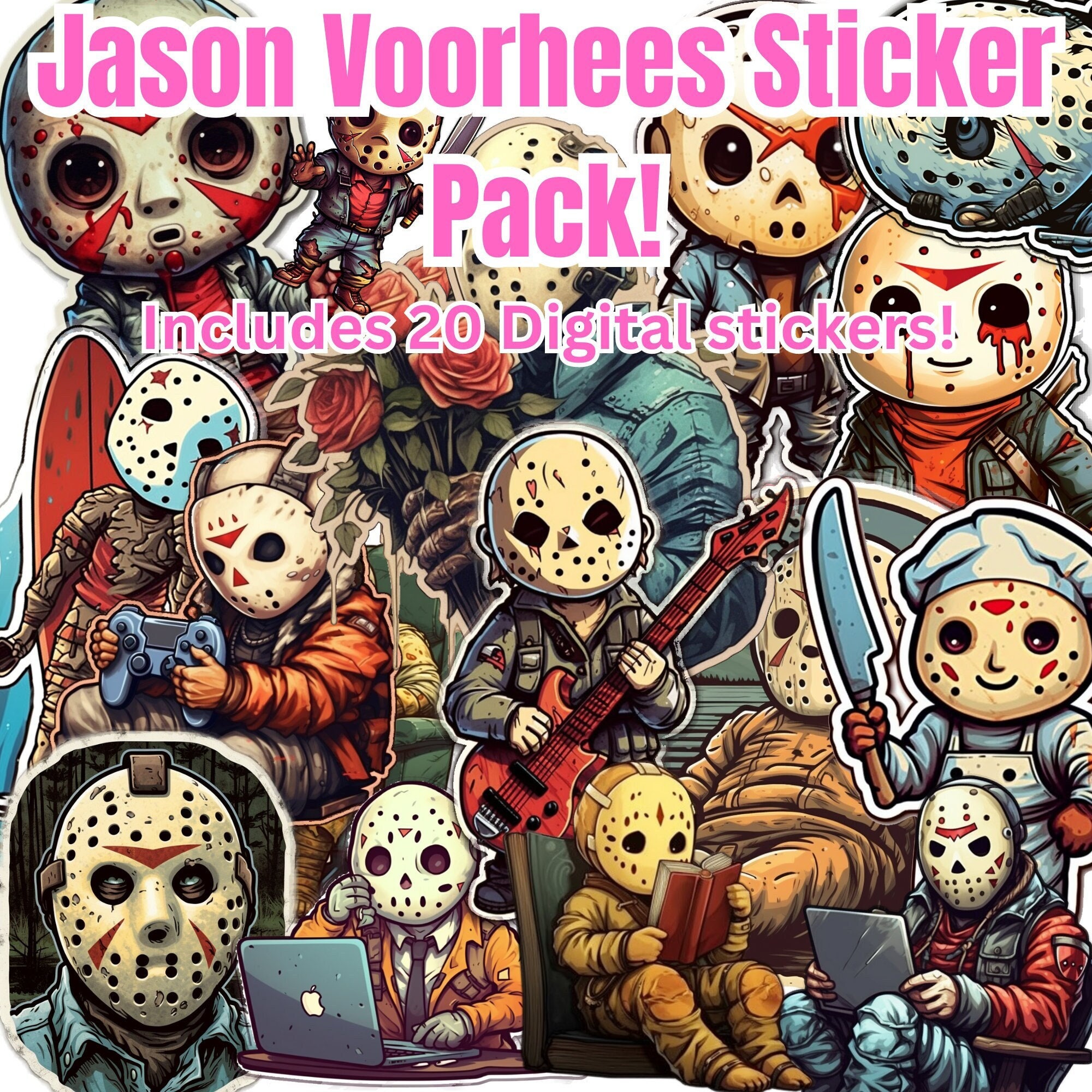 20 Cute Jason Voorhees Sticker Pack - Etsy