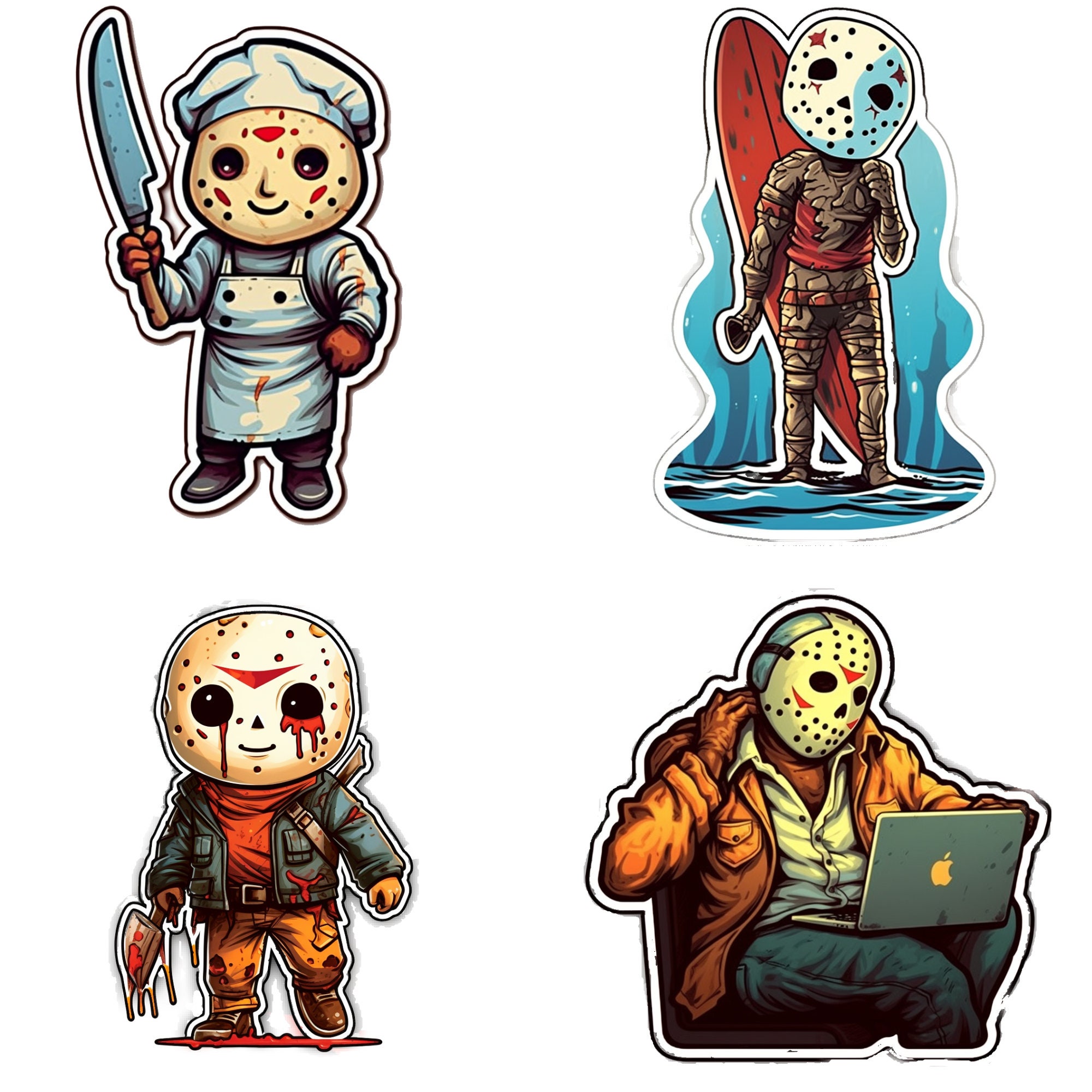 20 Cute Jason Voorhees Sticker Pack - Etsy