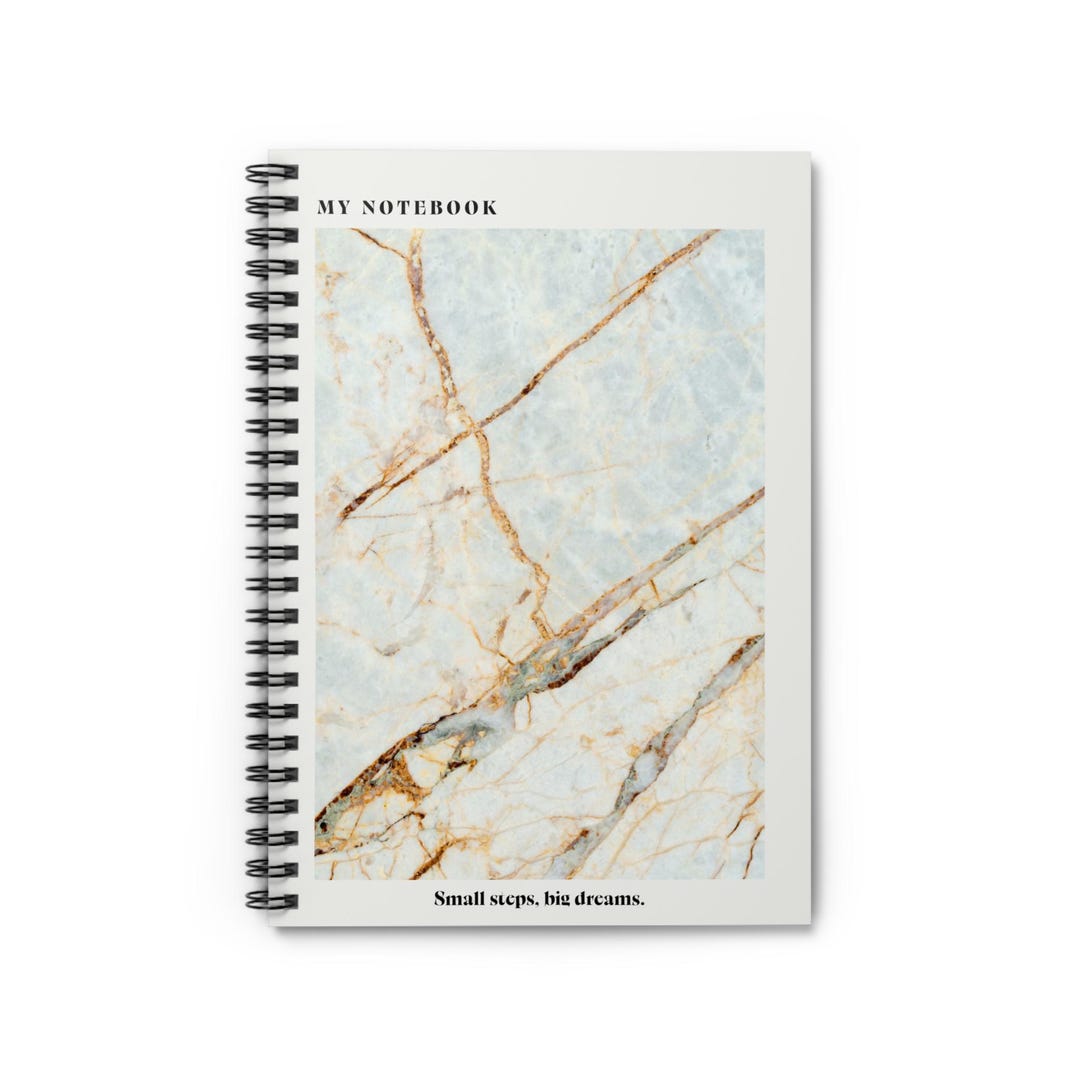 Blue Gold Marble My Notebook Ruled Notebook | Spiral Notebook, Lined ...