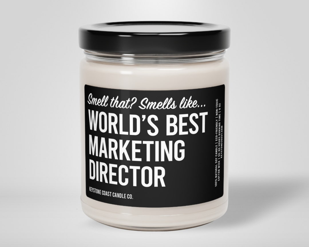 Worlds Best Marketing Director Scented Soy Candle, 9oz, Black Label ...