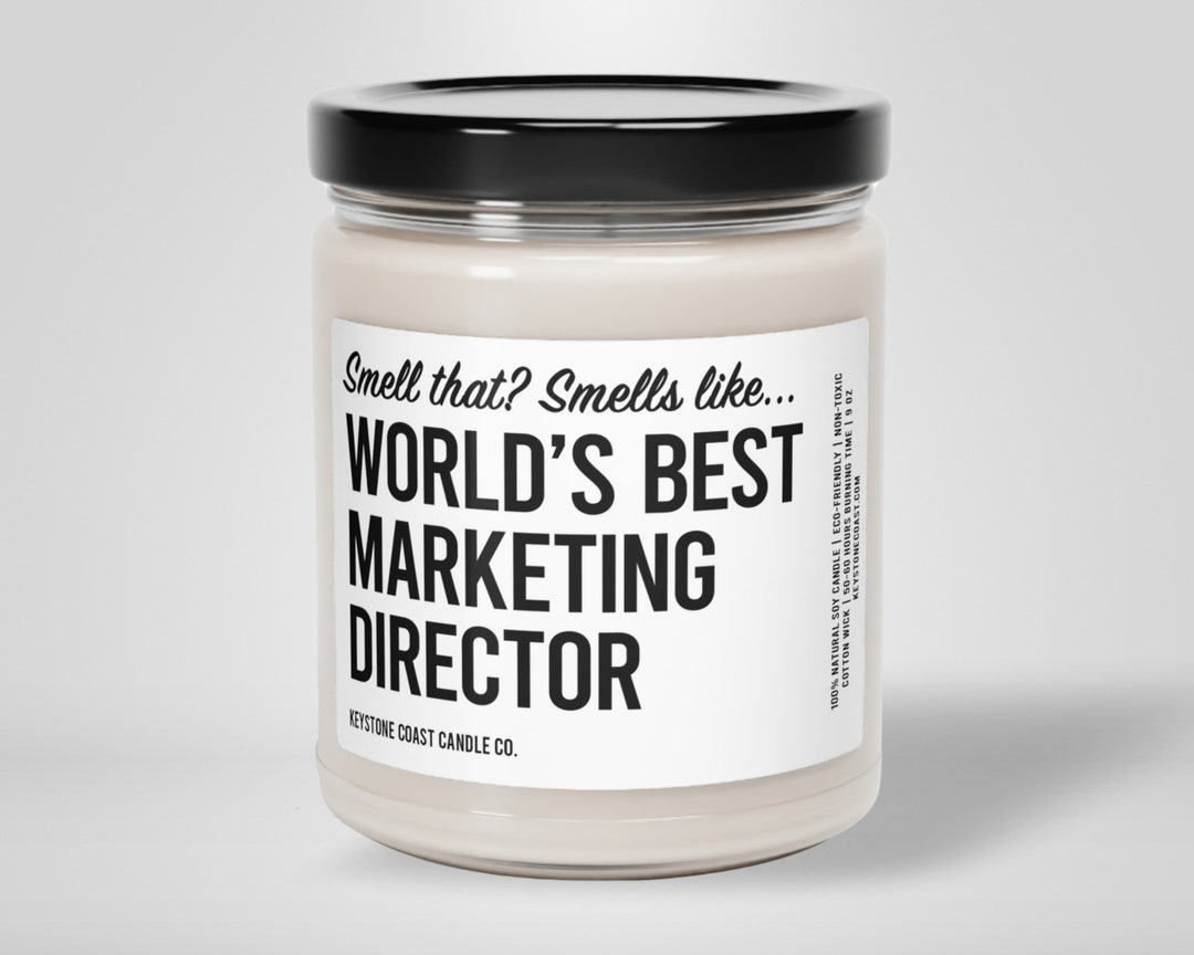 Worlds Best Marketing Director Scented Soy Candle, 9oz, White Label ...