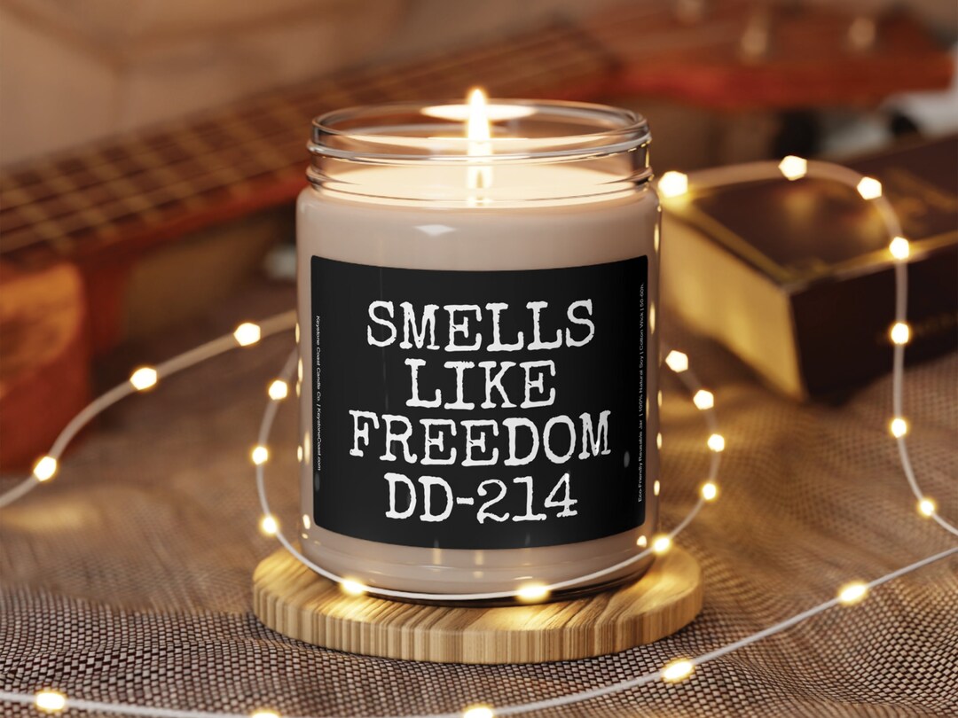 Smells Like Freedom DD214 Scented Soy Candle, 9oz, Black Label, Candles ...