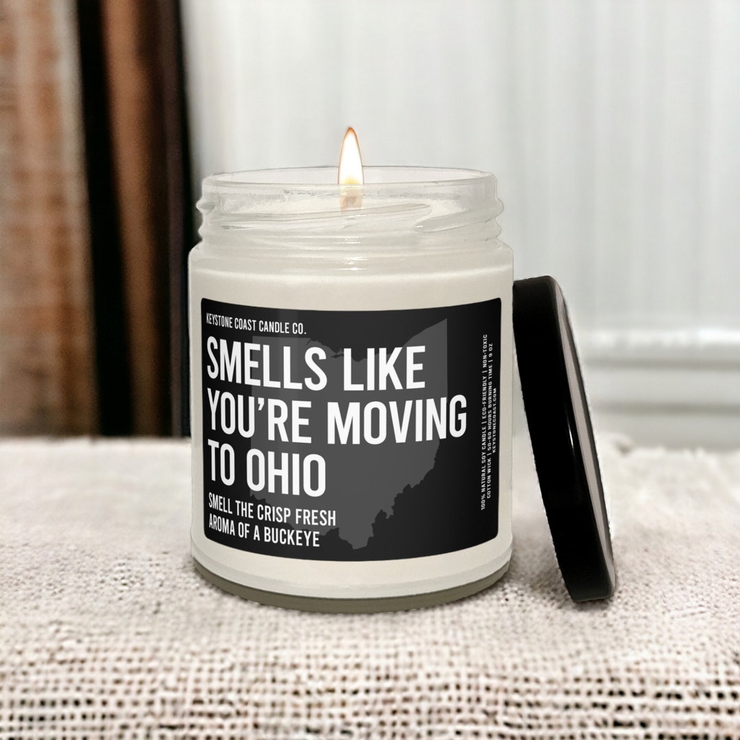 Smells Like You're Moving to Ohio Scented Soy Candle, 9oz, Black Label ...