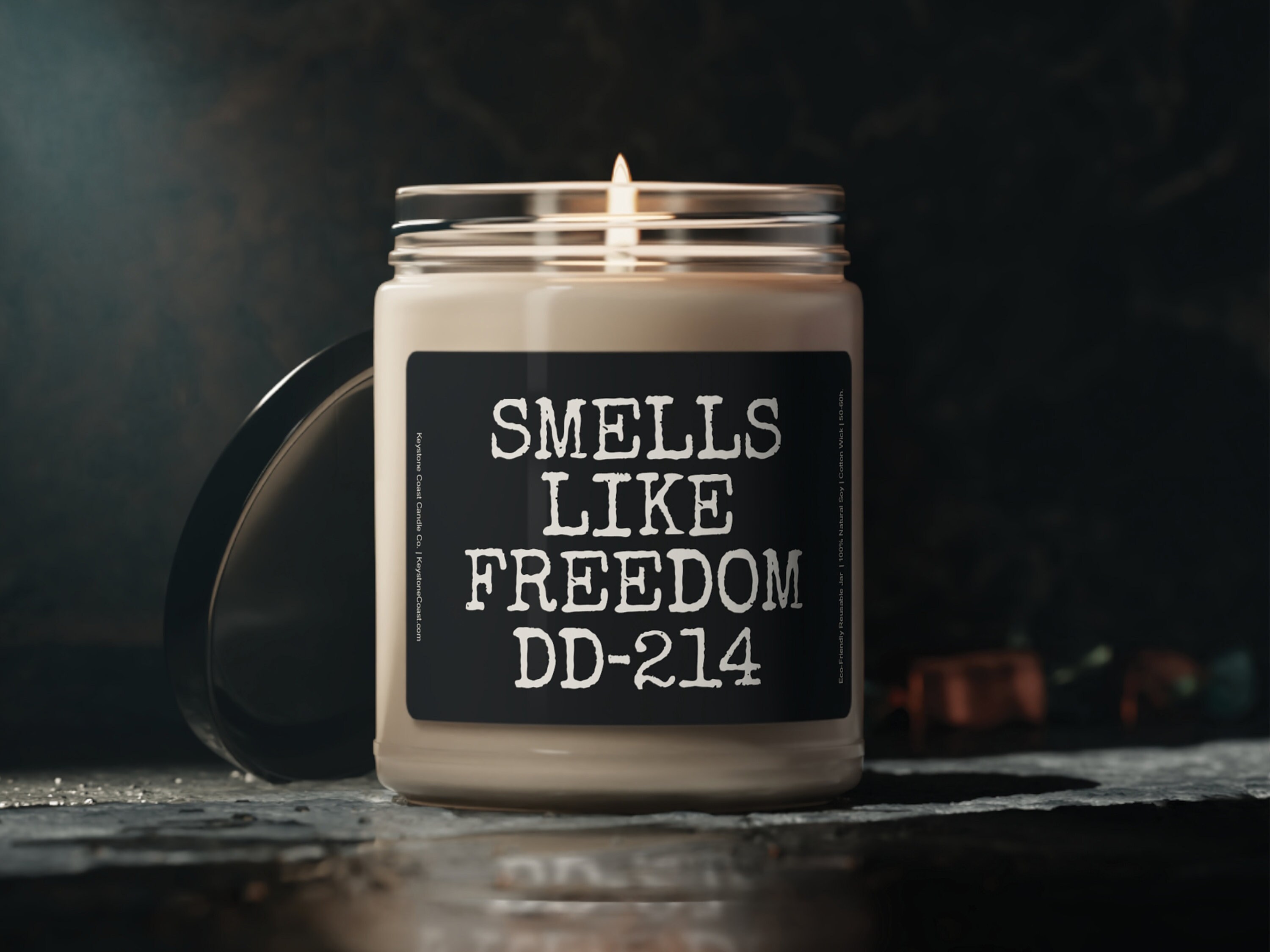 Smells Like Freedom DD214 Scented Soy Candle, 9oz, Black Label, Candles ...