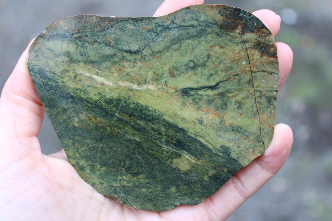 PNW Serpentine Unpolished Slab | 142 Grams - Etsy