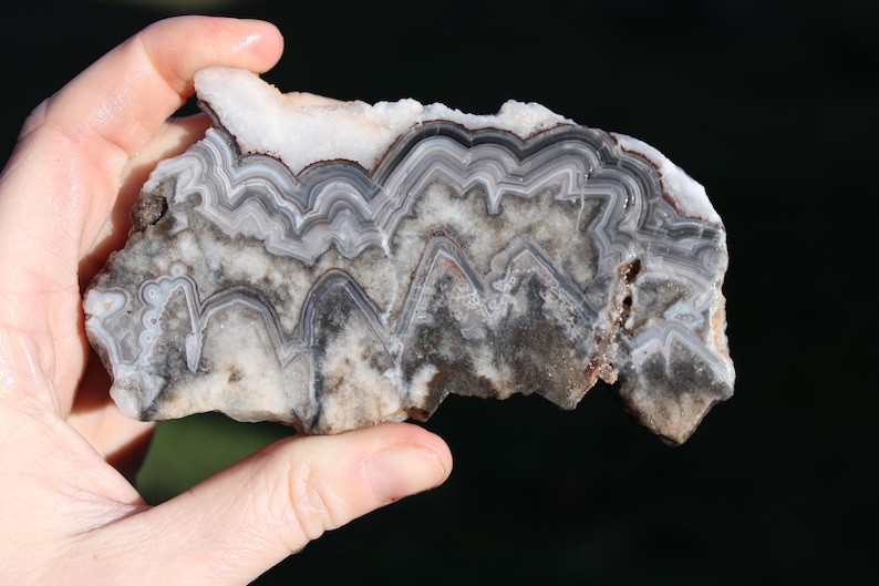 Tuxedo Lace Agate UNPOLISHED Slab | 98 Grams - Etsy