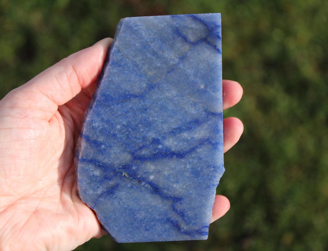 Unpolished Blue Quartzite Slab From Brazil | 139 Grams - Etsy