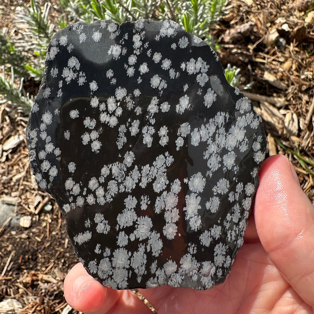 Snowflake Obsidian Unpolished Slab 82 Grams - Etsy