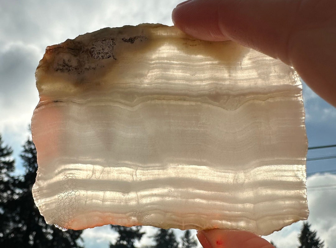 Mexican Banded White Onyx Slab Unpolished | 96 Grams - Etsy