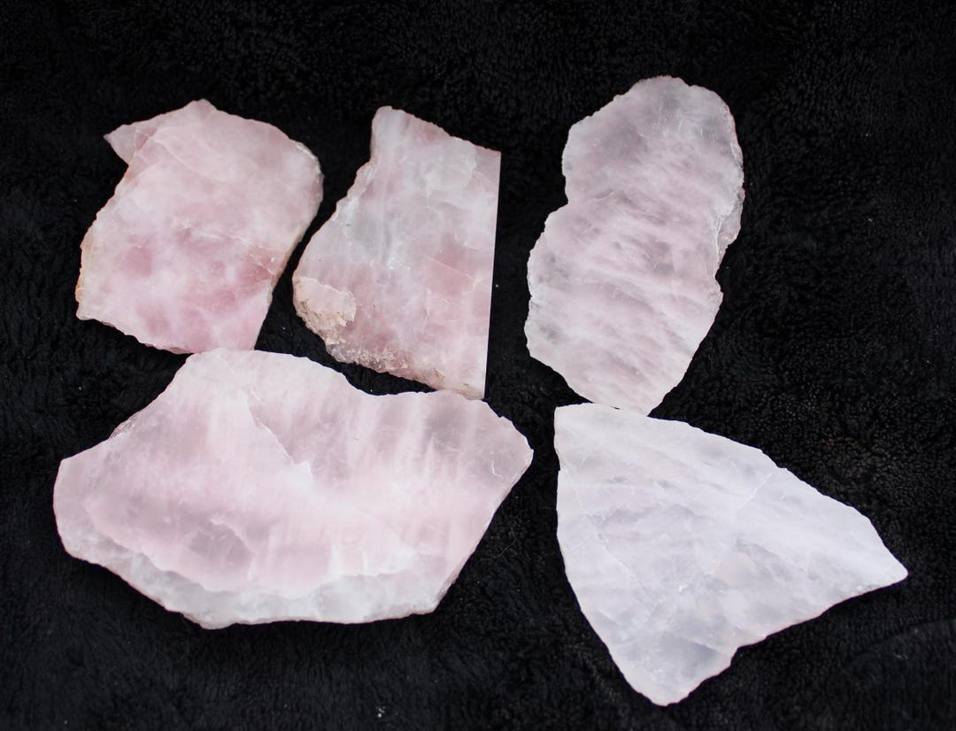 Rose Quartz Unpolished Slab | Lot of 5 | 302 Grams - Etsy
