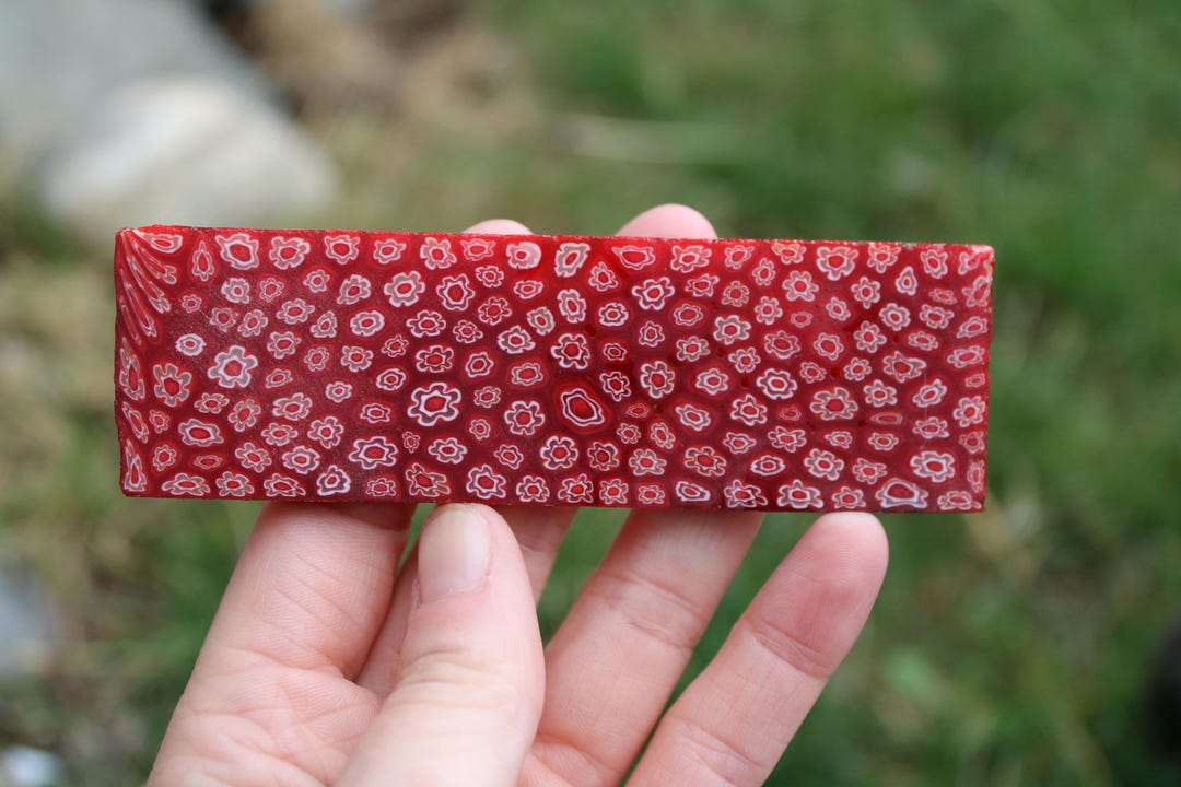 Red Millefiori Slab Unpolished | 67 Grams - Etsy