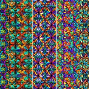 Stained Glass Seamless Digital Pattern Pack (bundle 1) - Printable ...