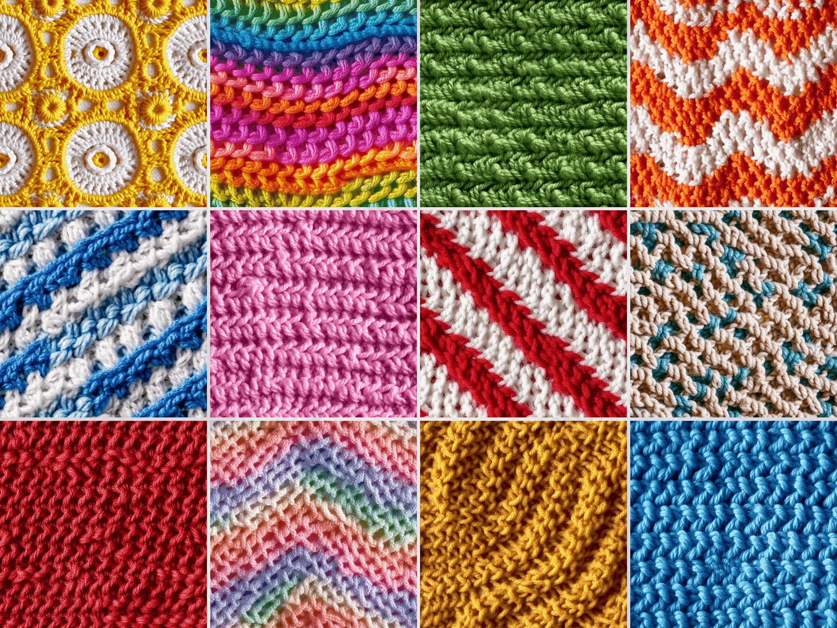 Crochet and Knit Textures Seamless Digital Pattern Pack Printable ...