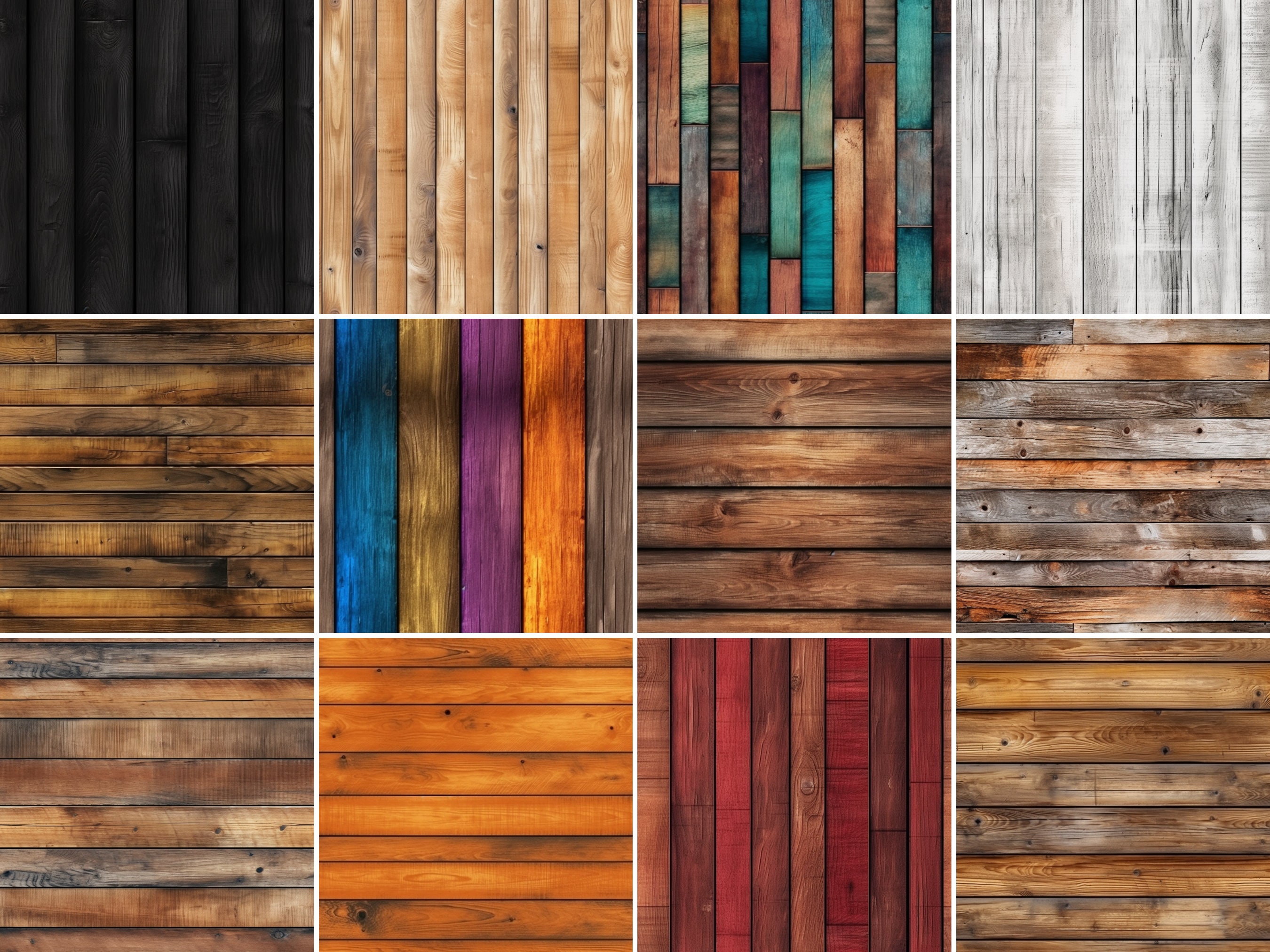 Wood Planks - Wood Texture Seamless Digital Pattern Pack - Printable ...