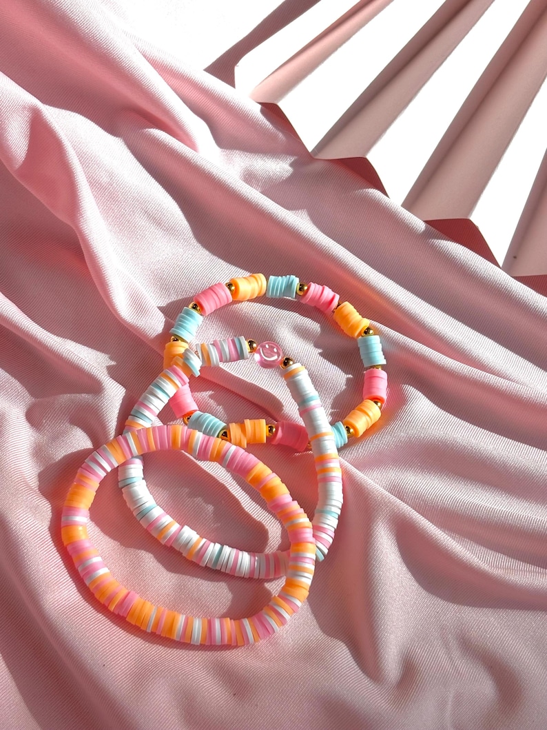 Bubblegum Bracelets || Cute Aesthetic Preppy Pastel Clay Bead Bracelets ...