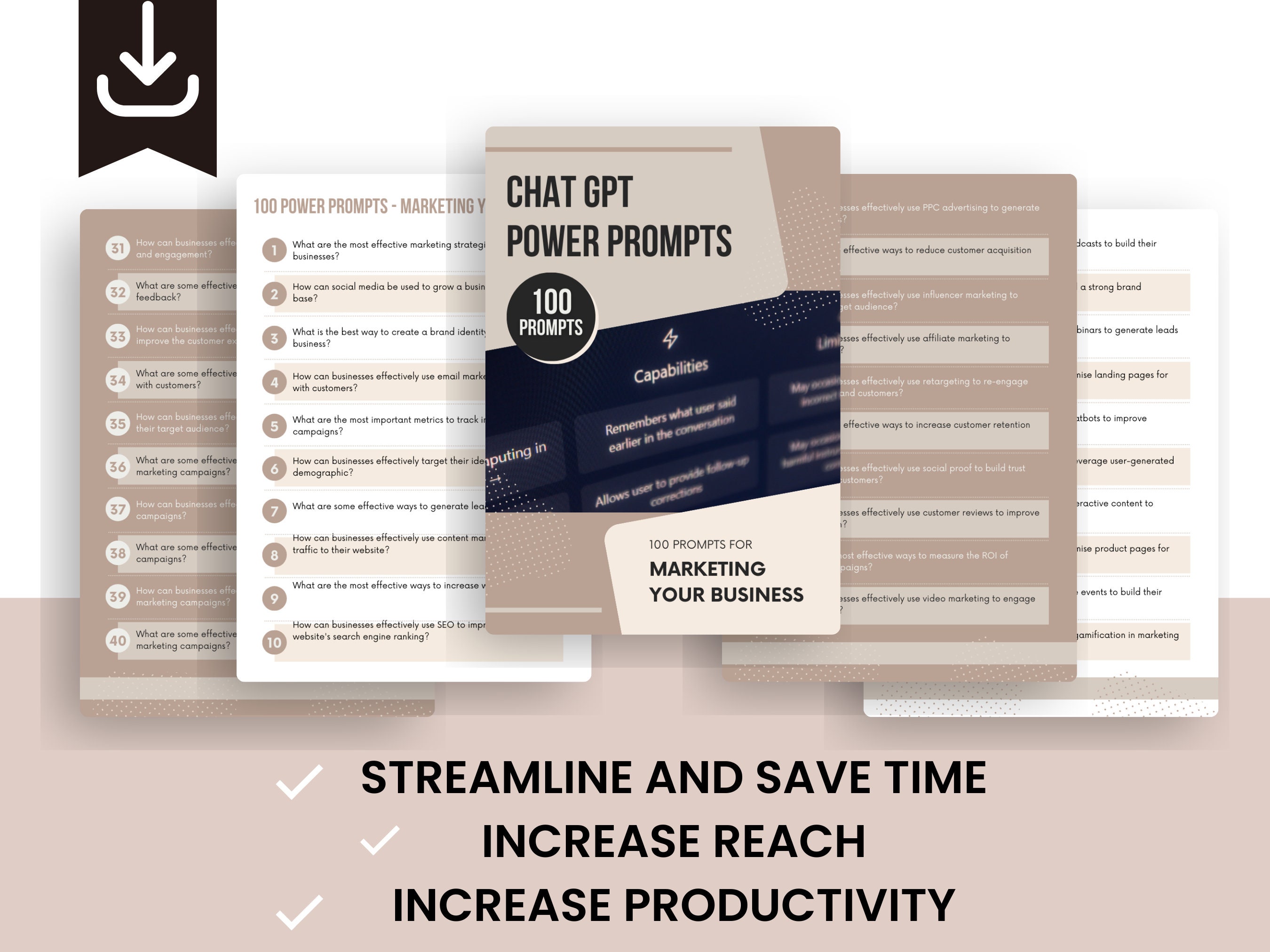 100 Chat GPT Prompts for Business Marketing, Ultimate Prompts to Copy & Paste, Passive Income ...