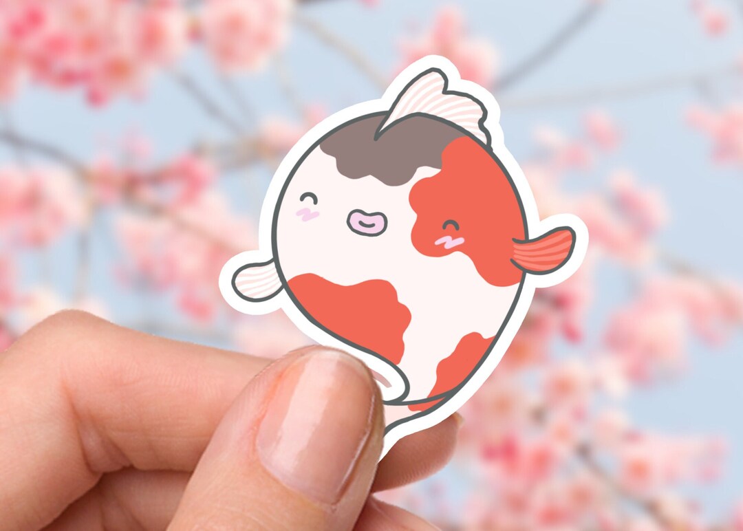 Koi Fish Sticker / Cute & Chunky Animal Stickers / Chunkymals ...