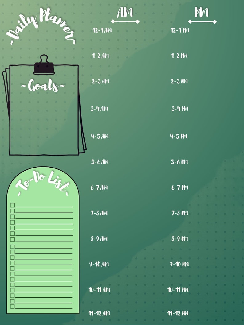 Simple Green Daily Planner Template for Organization and Prioritization ...