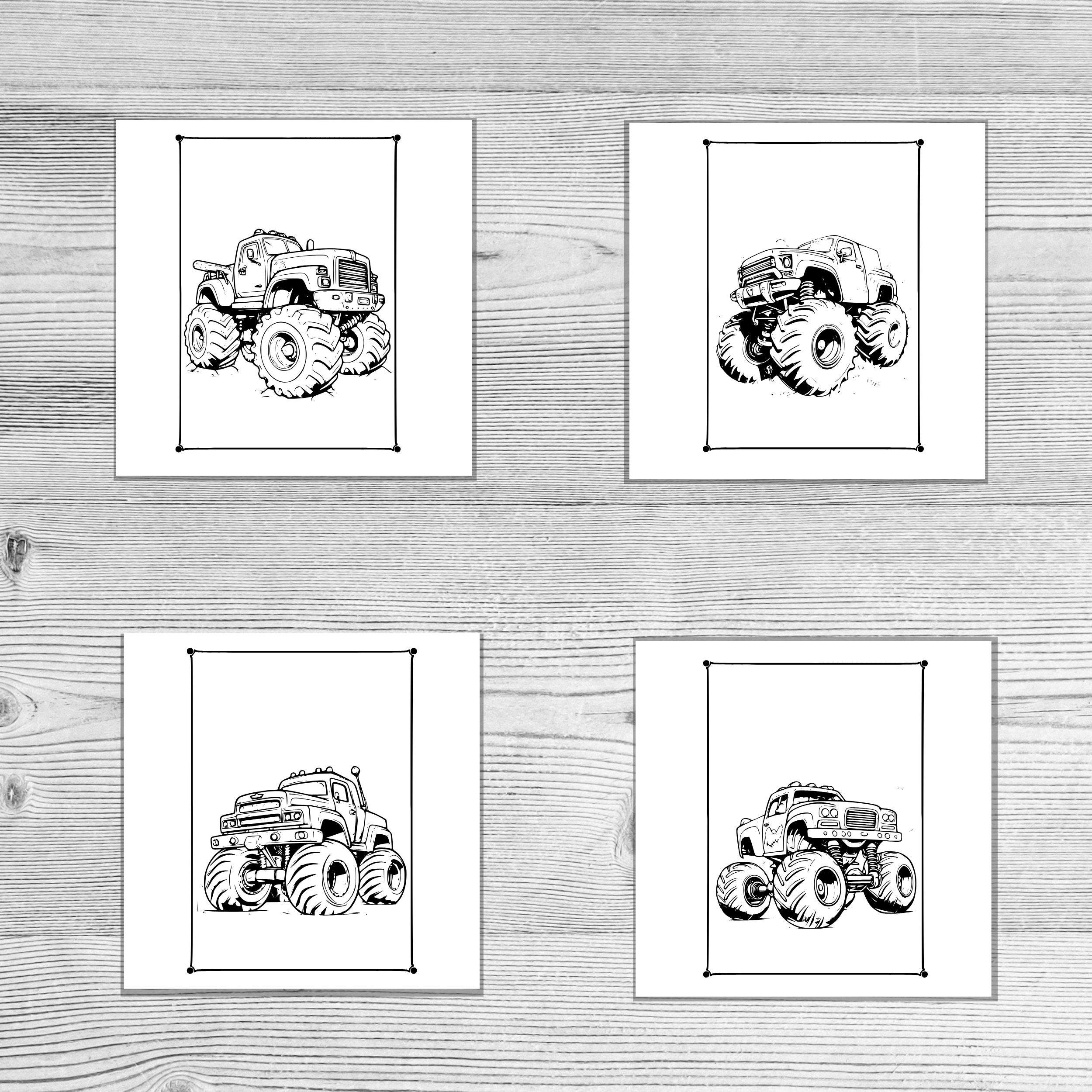22 Printable Monster Truck Coloring Pages for Kids and Adults, Monster ...