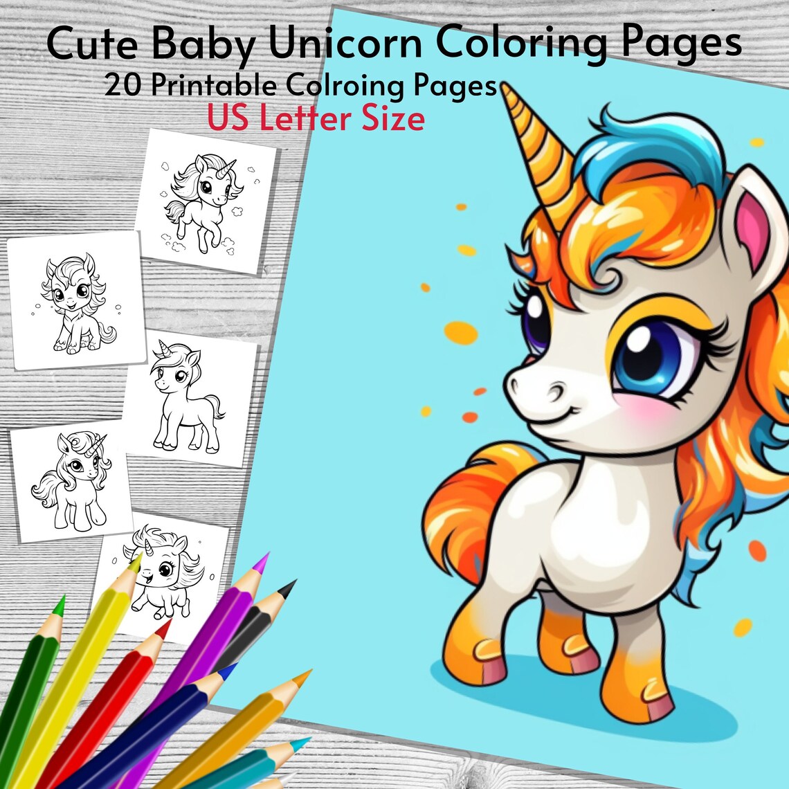 20 Cute Baby Unicorn Coloring Pages for and Kids and Adults - Unicorns ...