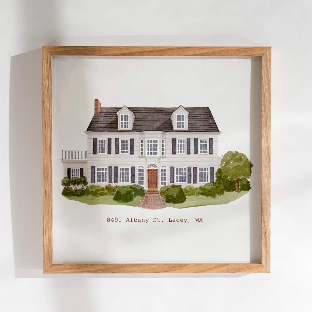 Custom Watercolor House Portrait: First Home Illustration (digital File ...
