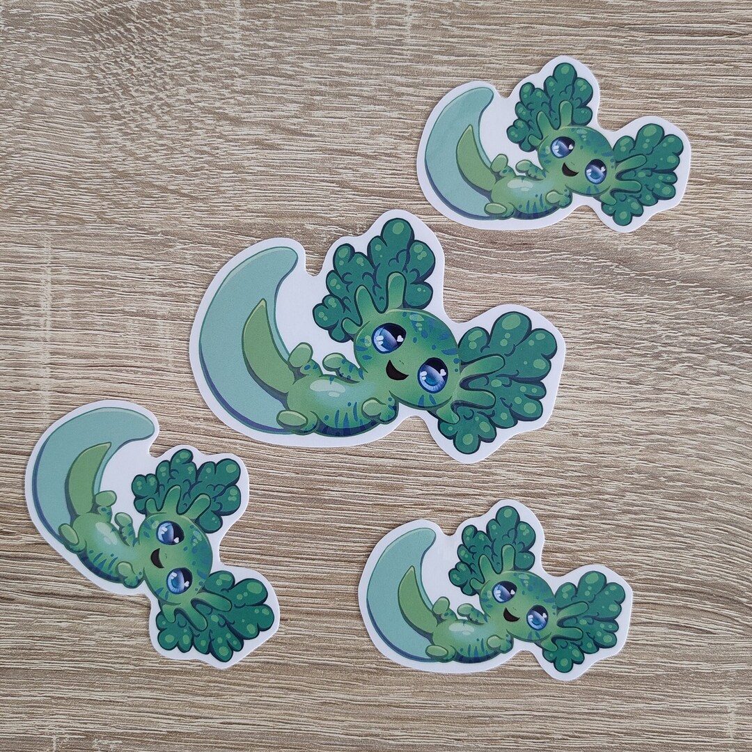 Chibi Axolotl Sticker Blue in Different Sizes - Etsy