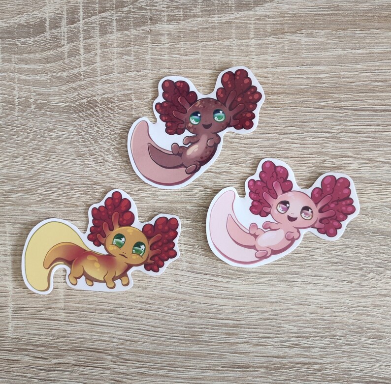 Chibi Axolotl Sticker Blue in Different Sizes - Etsy