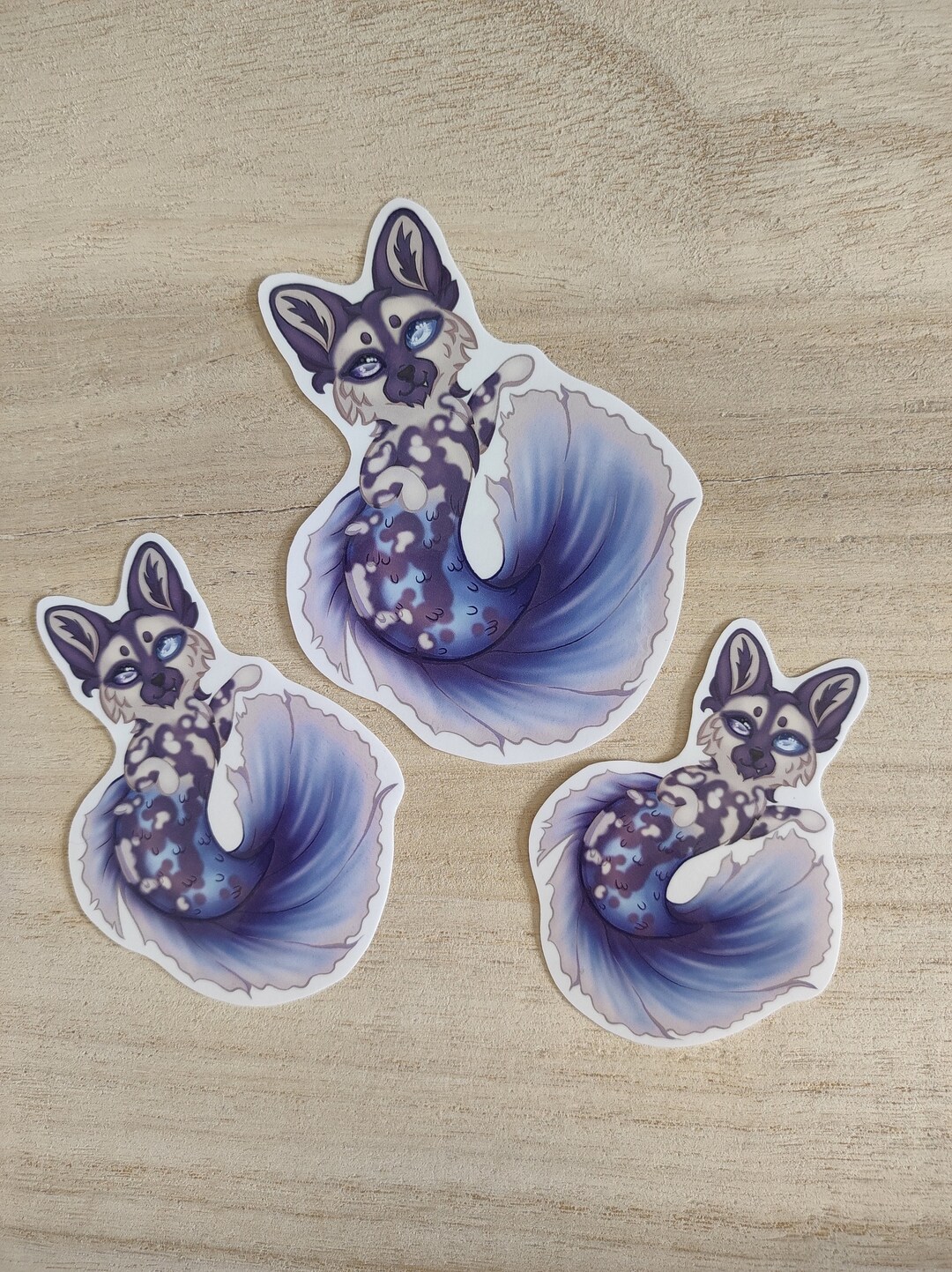 Betta Fish Dog Blue - Chibi Sticker in Different Sizes - Etsy