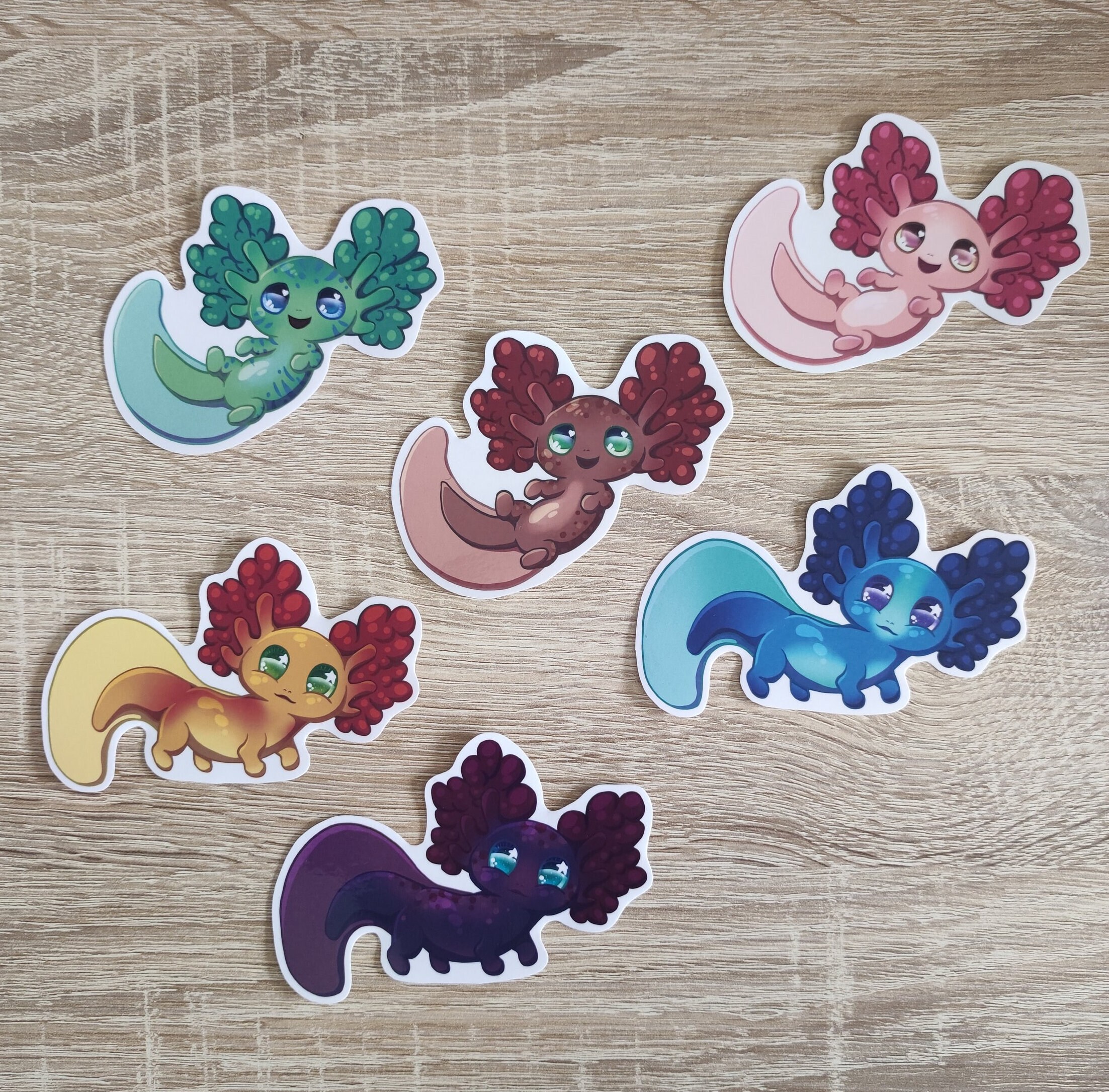 Chibi Axolotl Sticker Blue in Different Sizes - Etsy UK