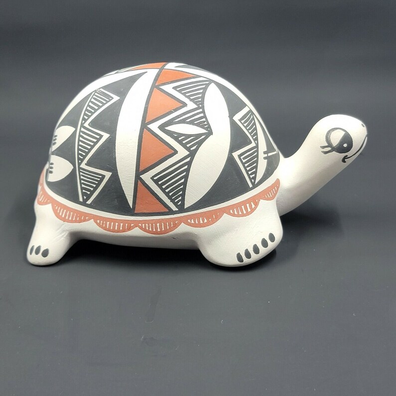 Acoma Pueblo Pottery Patterned Turtle Signed C. Bernally Ceramic ...