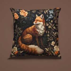 Morris Art Pillow, Cottagecore Pillows, Victorian Fox and Flowers ...