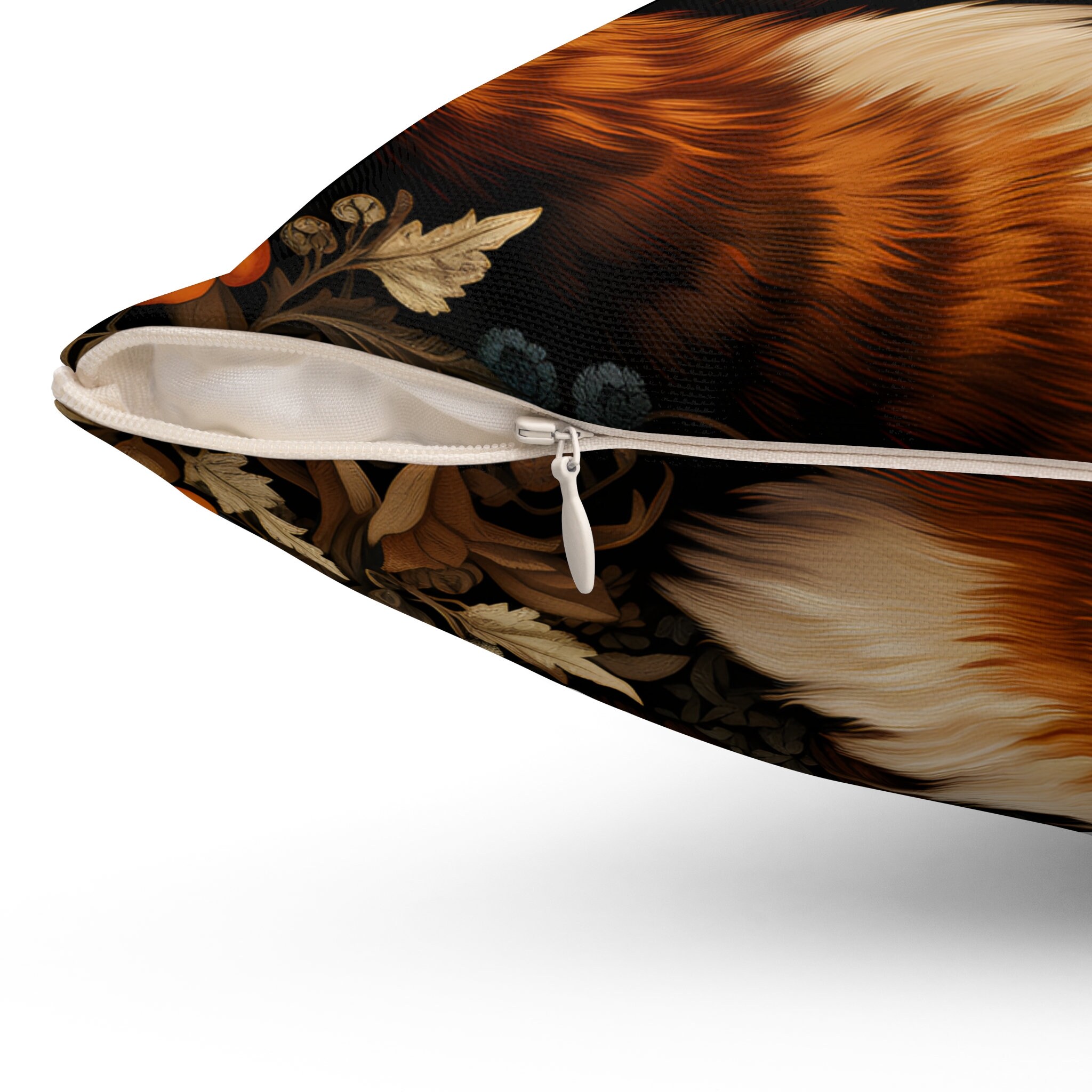 Morris Art Pillow, Cottagecore Pillows, Victorian Fox and Flowers ...