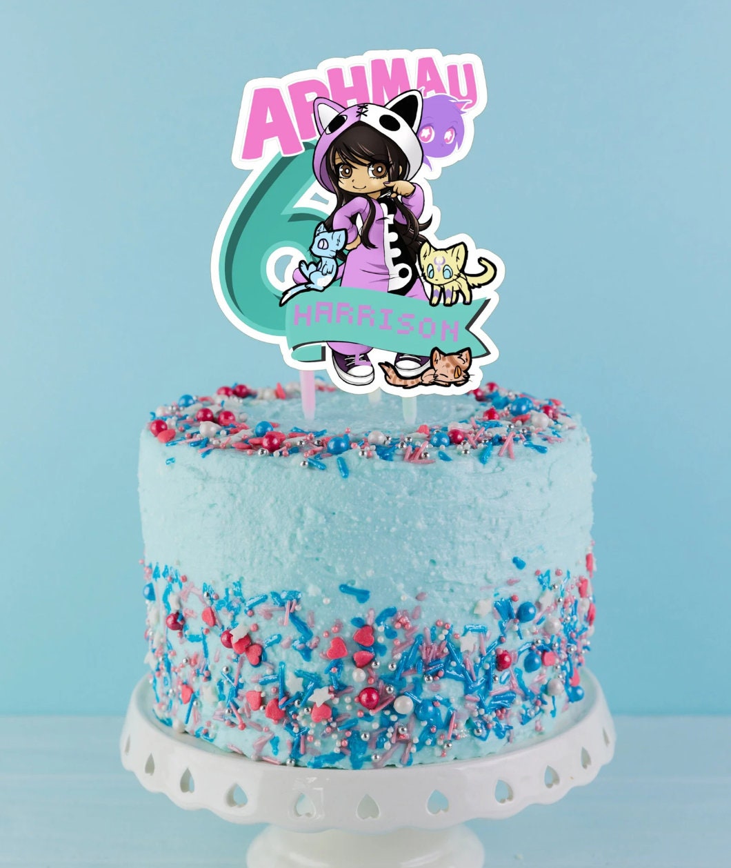 PERSONALIZED Birthday Cake Topper L Aphmau Ages 1-9 L - Etsy