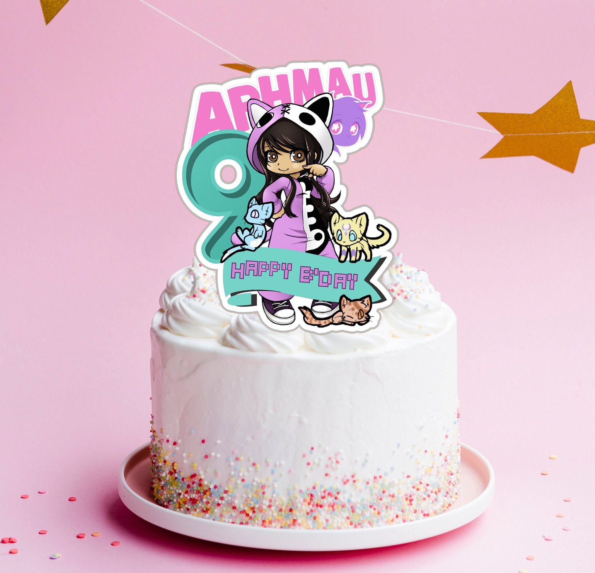 AGE 9 Birthday Cake Topper L Aphmau Age NINE L Minecraft L - Etsy