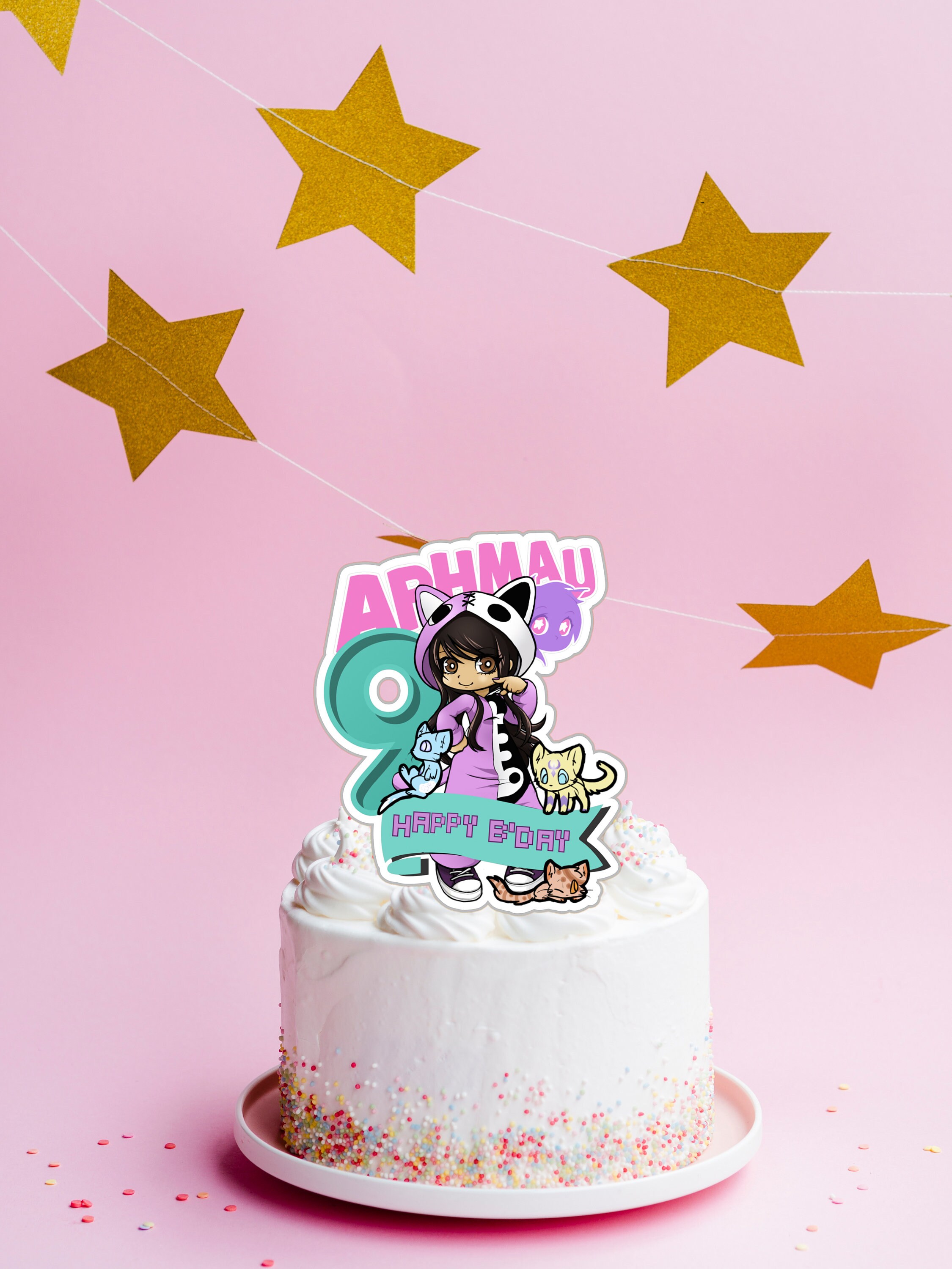 AGE 9 Birthday Cake Topper L Aphmau Age NINE L Minecraft L - Etsy