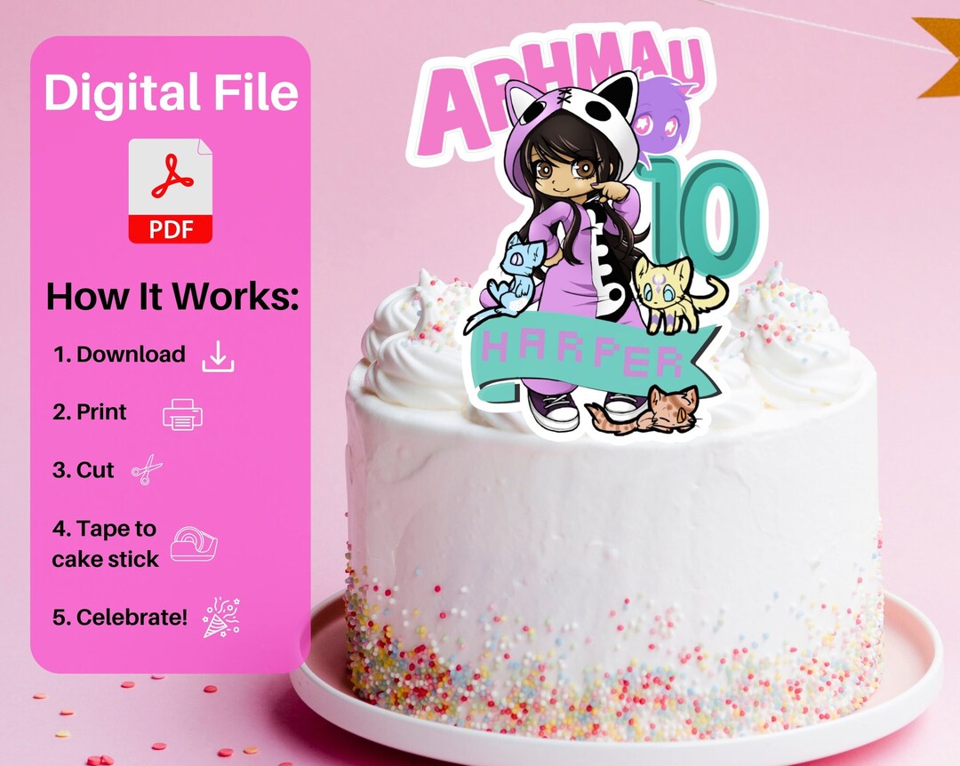 PERSONALIZED Birthday Cake Topper L Aphmau Ages 10 L - Etsy