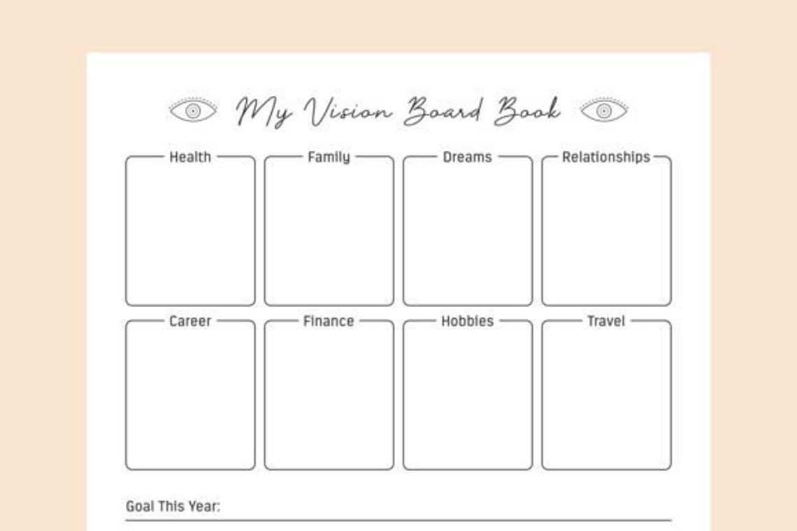Vision Board, 2024 Vision Board Digital Vision Board Printable Vision ...